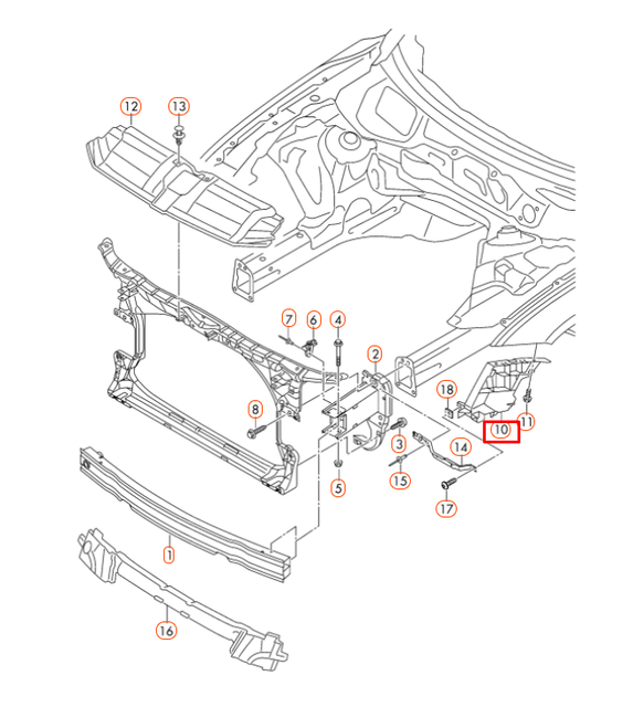 Bumper Guide Bracket Left Front 4G8807283C 2013 Audi A7 for sale online ...