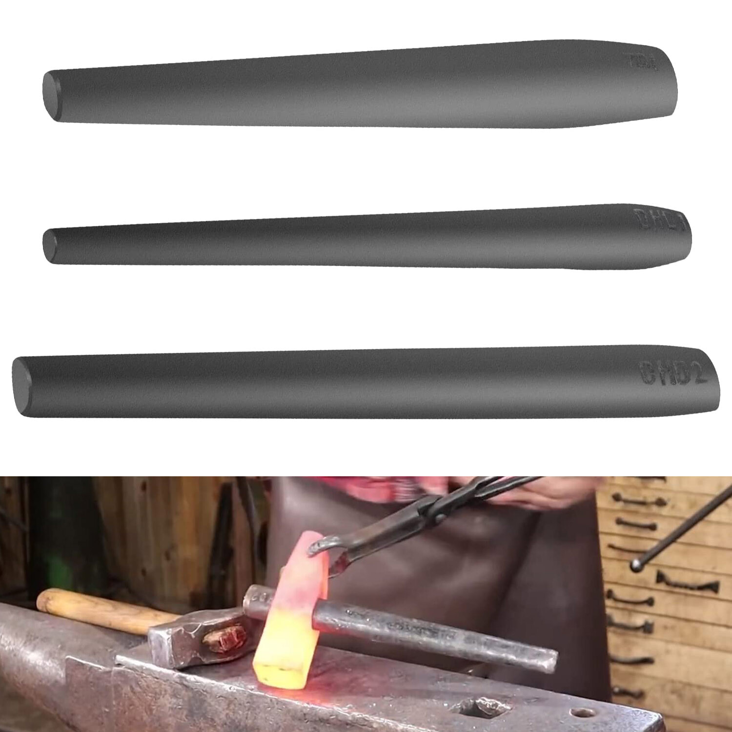 Blacksmith Knifemakers Tomahawk, Large Hammer and Mouse ax Drift Tool ...