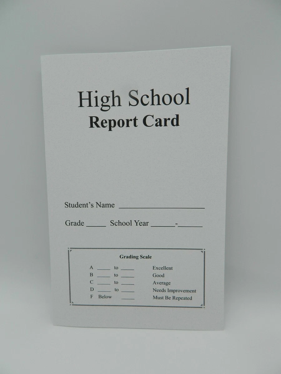 Real Report Card With All As