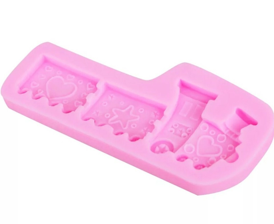 STEAM TRAIN SILICONE MOULD/MOLD CAKE DECORATION FONDANT ICING-CARTOON ...
