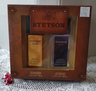 RARE STETSON 2 PIECE GIFT SET 3.4 OZ BLACK BODY SPRAY & 3.4 OZ ORIGINAL ...