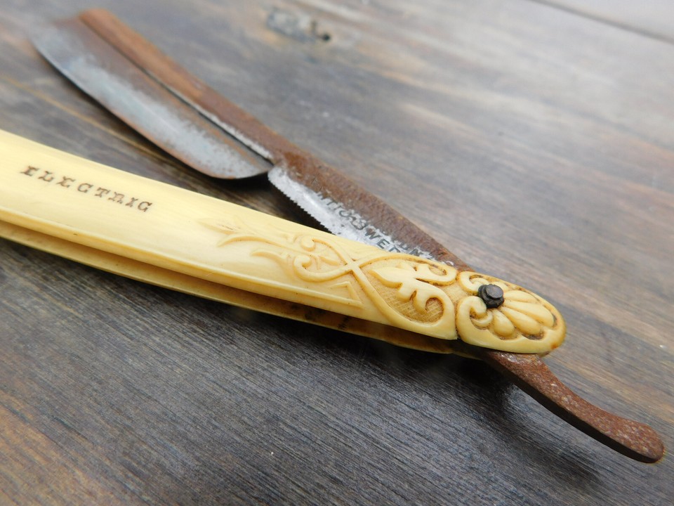 Antique JOHAN ENGSTROM ESKILSTUNA Straight Razor Electric Ornate Made ...