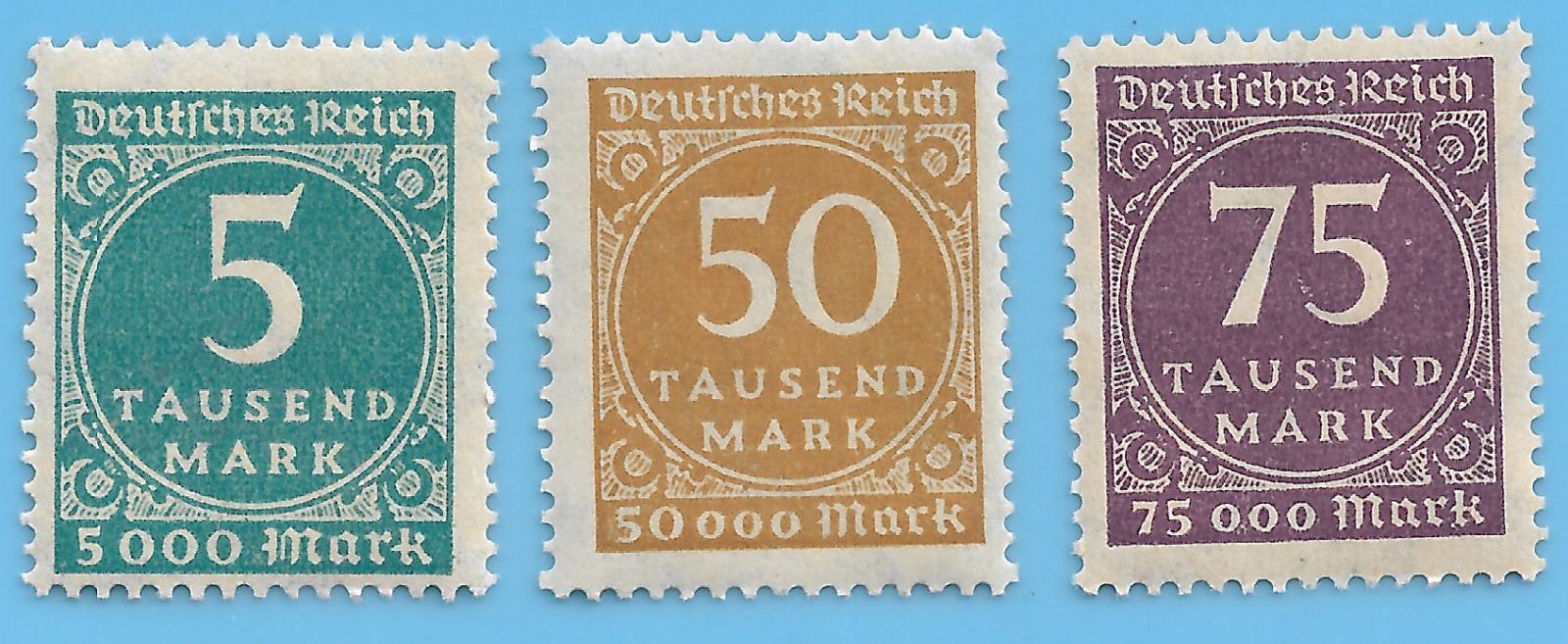 Germany 1923 Empire Deutsche Reich Tausend Mark Stamp Set MNH Sc# 238A ...