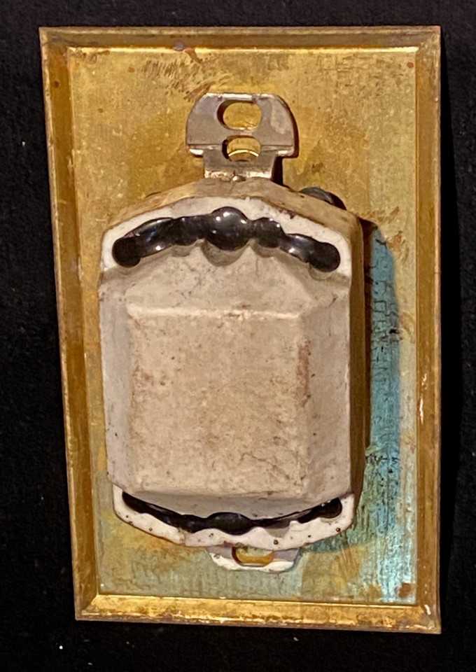 Antique PERKINS / ARROW Electric Push Button On/ Off Light Switch Brass ...