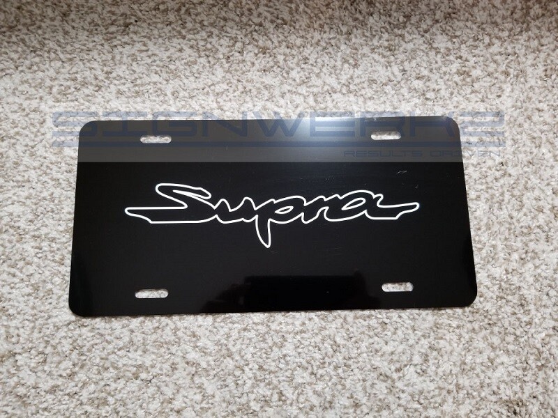Toyota Supra Outline Metal Plate novelty vanity Black plate | eBay