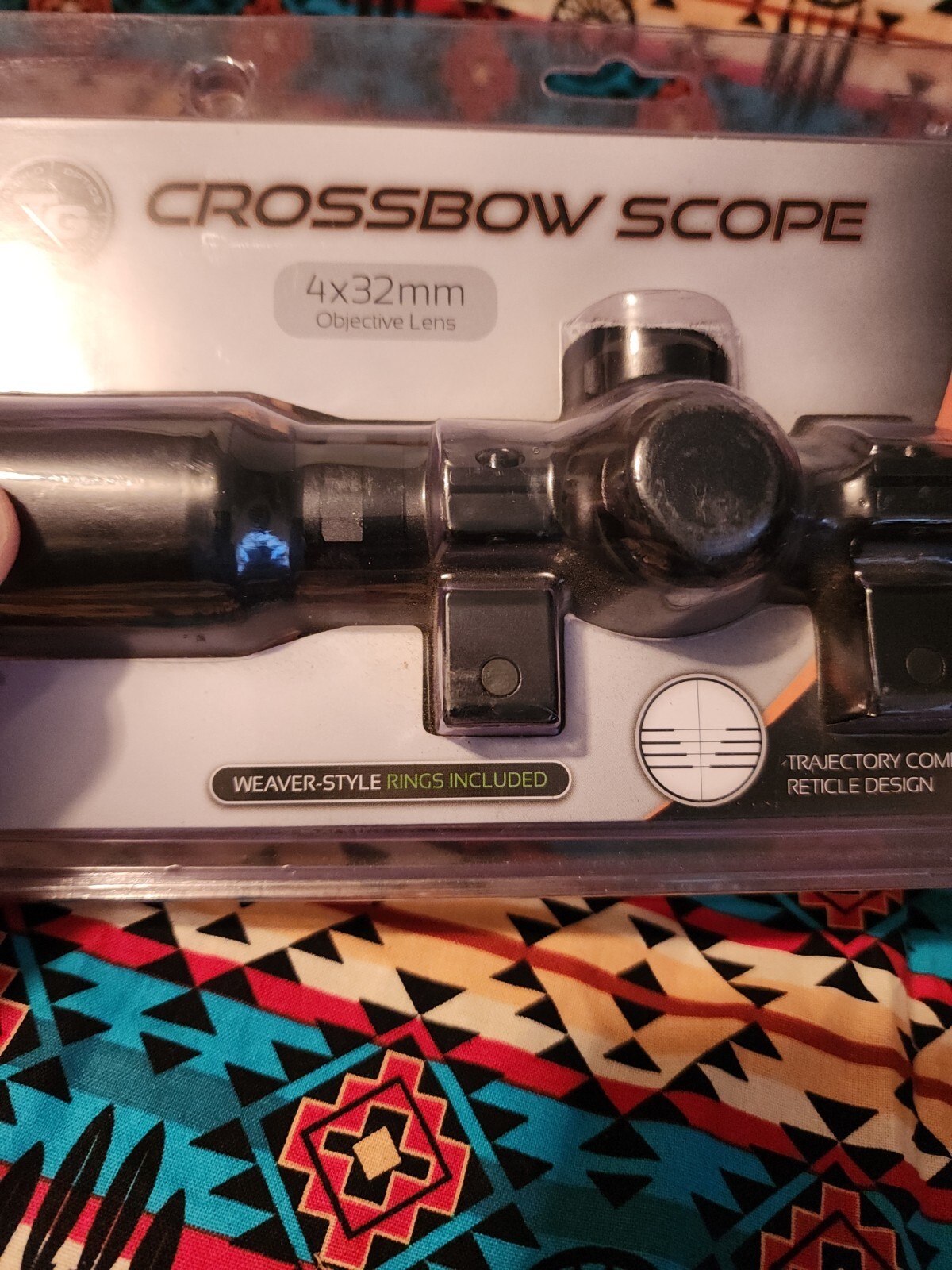 TRUGLO 4X32 MATTE CROSSBOW SCOPE WEAVER STYLE RINGS TRAJECTORY COMPEN ...