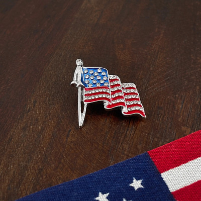 STUNNING WAVING AMERICAN FLAG PIN/BROOCH... | eBay