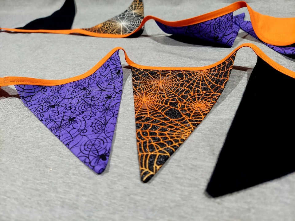 NEW Fabric Pennant Flags Bunting Banner Holiday Halloween Triangle Flag ...
