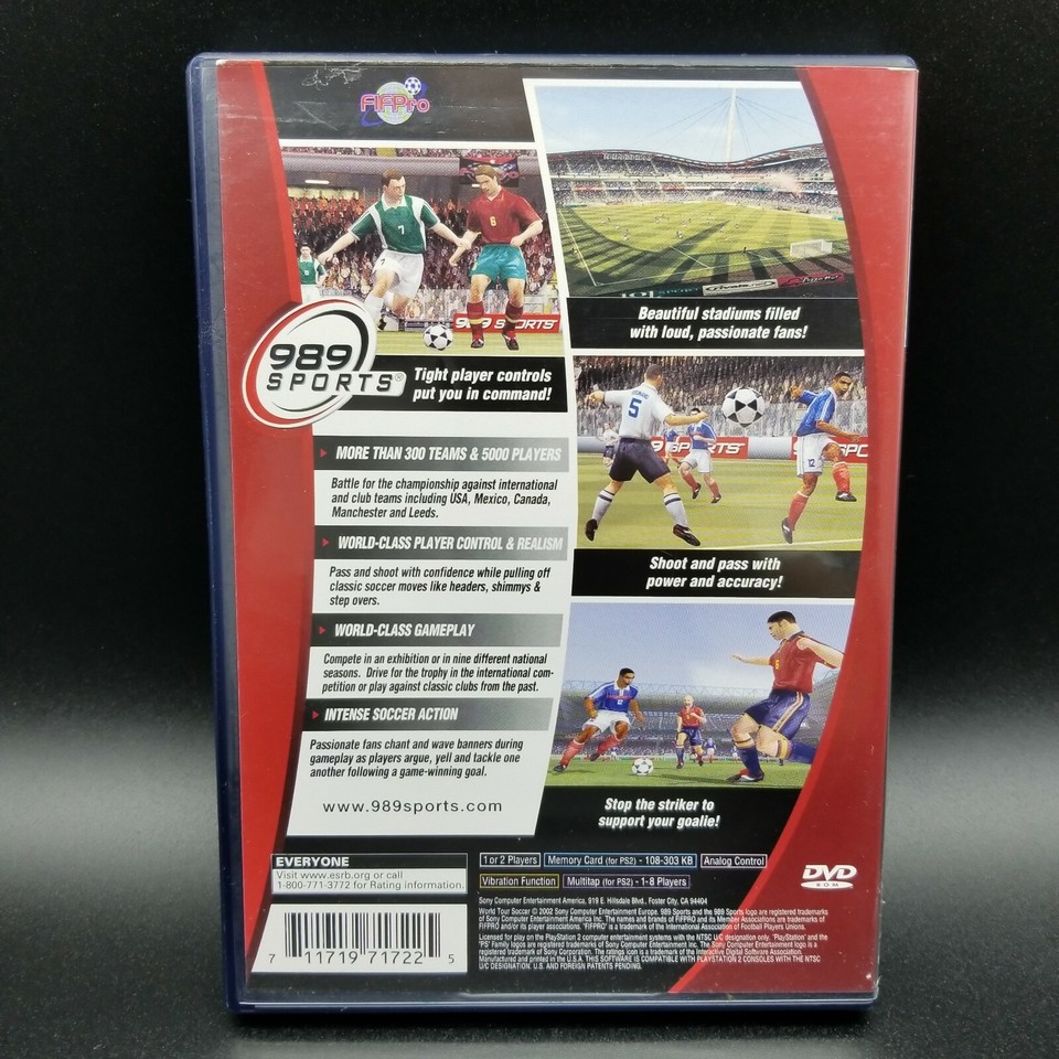 World Tour Soccer 2002 PS2 Sony PlayStation 2 Complete Manual 989 ...