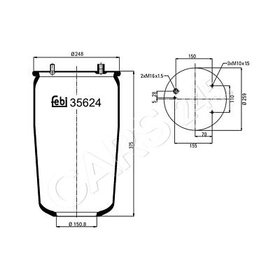 Air Suspension Boot Rear FEBI For DAF 65 Cf 75 85 95 Xf F 1900 Lf 67504 ...