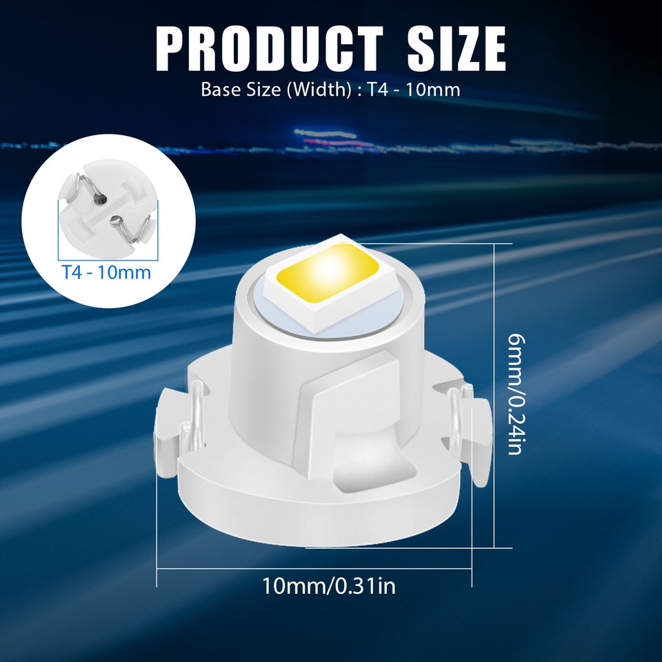 20x White T4 T4.2 Neo Wedge Dash A/C Climate Control HVAC Switch LED ...