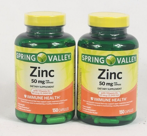 Spring Valley Zinc w/Vitamin D3 50 mg 300 Capsules Immune Support | eBay