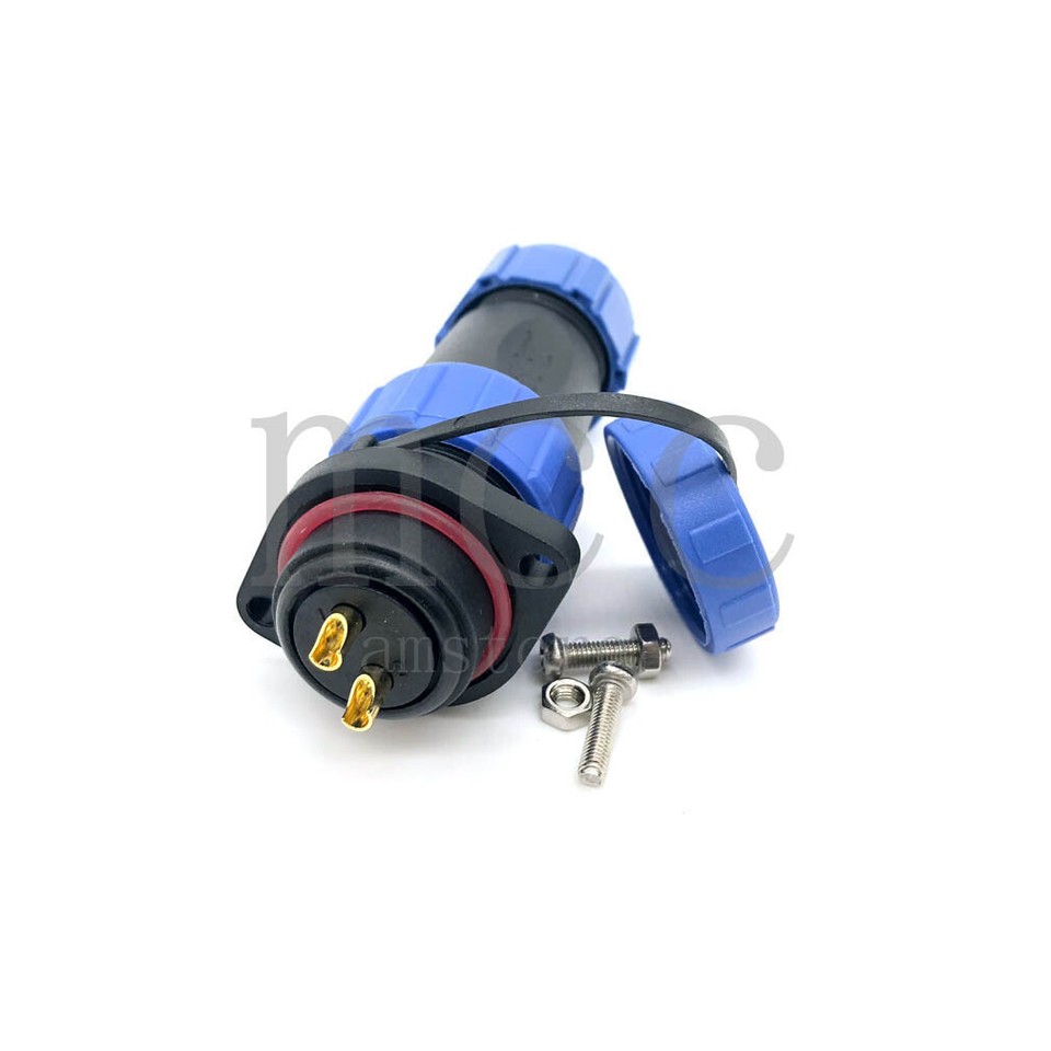 SP21 2 Pin Panel Mount Waterproof Plug Socket ,Electrical Wire Cable ...