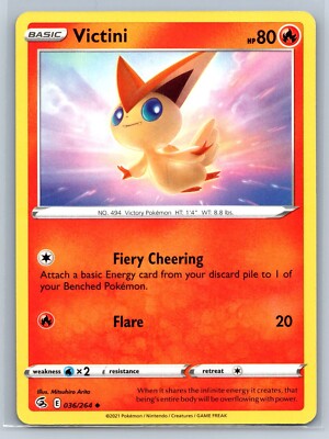 Victini - Fusion Strike 036/264 Sword Shield Pokemon TCG Card | eBay