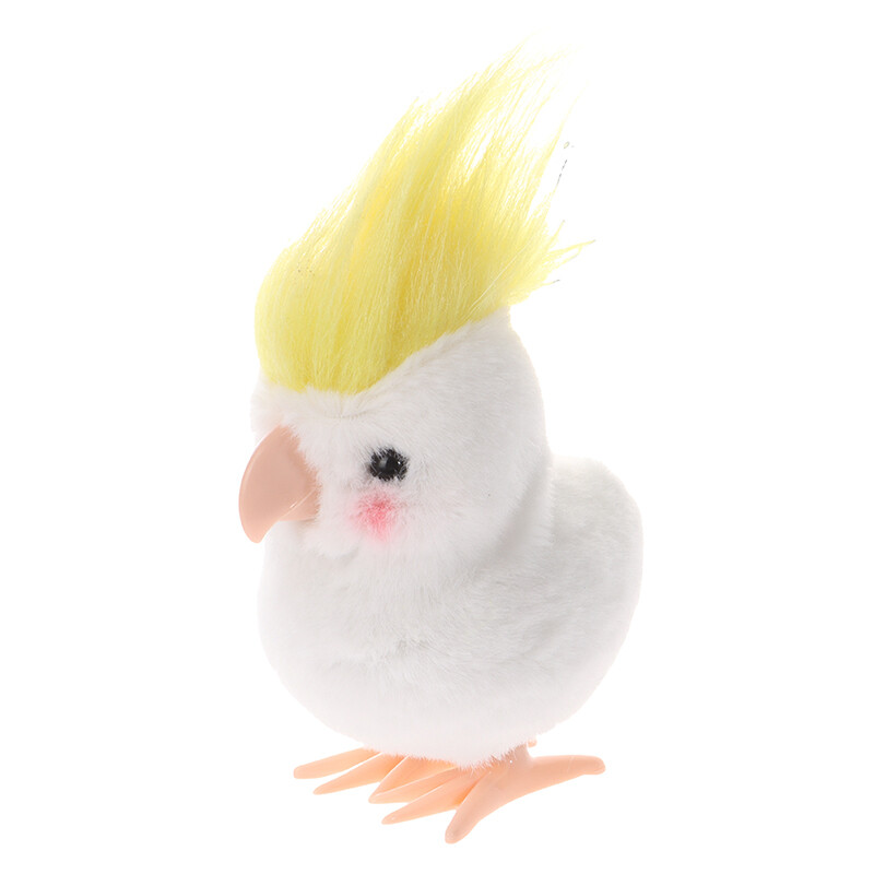 Cute Plush Parrot Wind Up Toy Animal Walking Jumping Clockwork Toys For ...