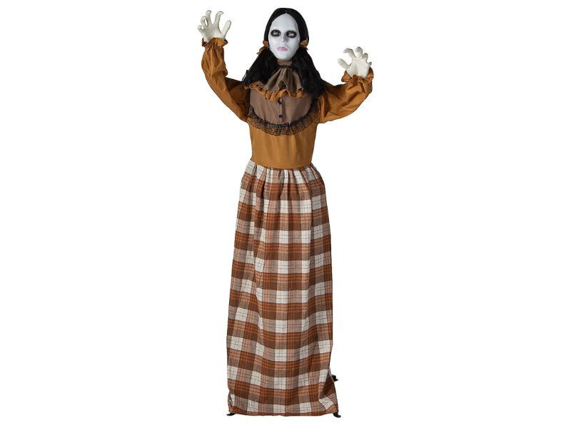 5 Ft Standing Creepy Woman Pop-Up Halloween Animatronic Prop Scary ...