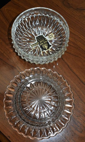 Vintage Hand Cut English Lead Crystal Covered Candy Butter Dish Brama ...