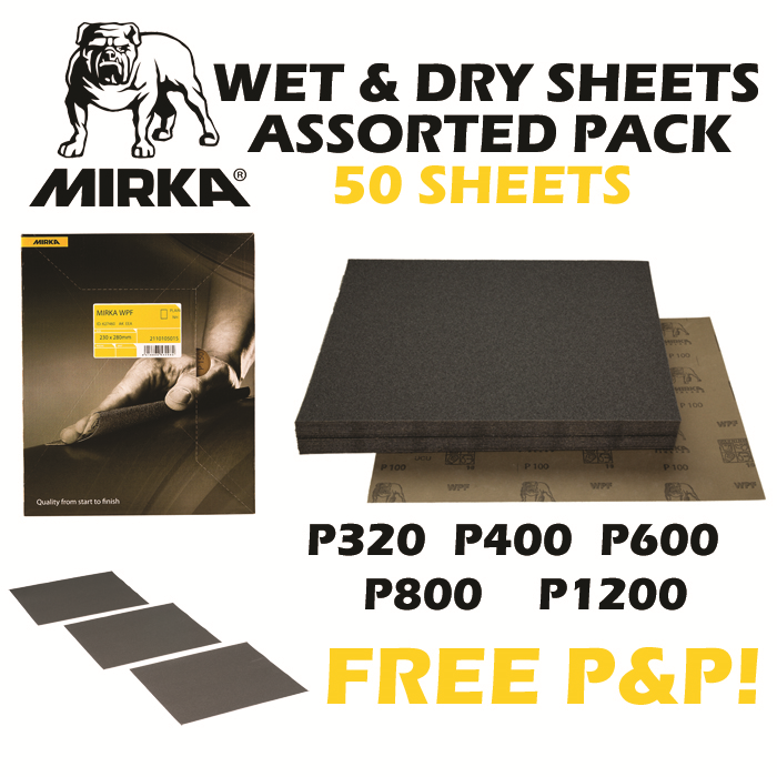 MIRKA WET AND DRY SAND PAPER ASSORTED PACK - SANDING SHEETS - MIXED ...