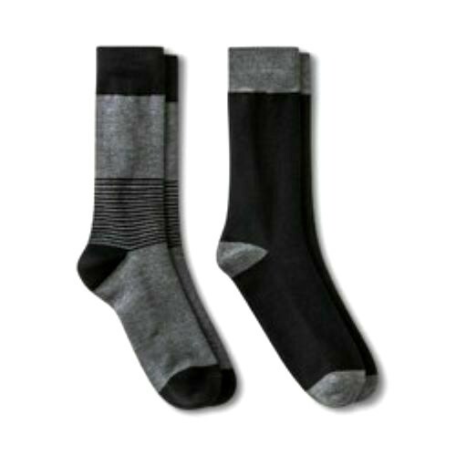 Goodfellow & Co Mens Crew Socks Gray Black Striped 2pk Size 7-12 | eBay