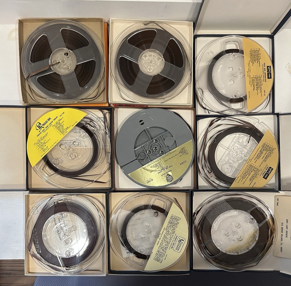 Lot of 33 REEL TO REEL TAPES 4 Track 3 3/4 IPS 7 1/2 IPS - Pop, Rock ...
