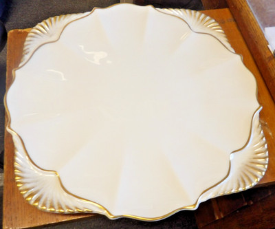 Lenox Seashell ribs, sculptured Rimmed serving platter 12 1/2" square ...