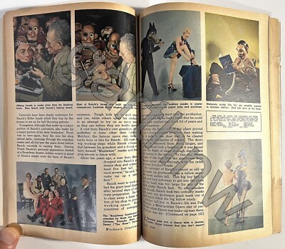 MASK MAKER AARON RAUCH 1945 RARE COLOR PICTORIAL NEW YORK THEATER | eBay