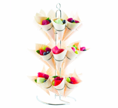 Chrome Disposable Cone Stand With 50 Cones,Food Presentation,Canapes ...