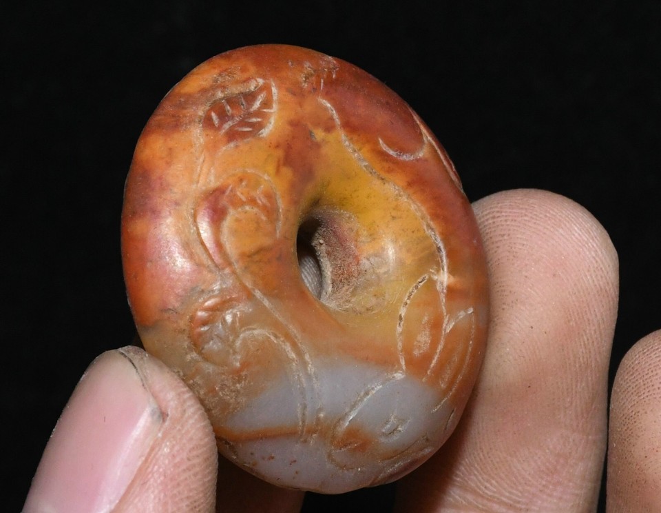 1.5''Old Chinese Hongshan Culture Agate Onyx Carving Rabbit Bunny Hare ...