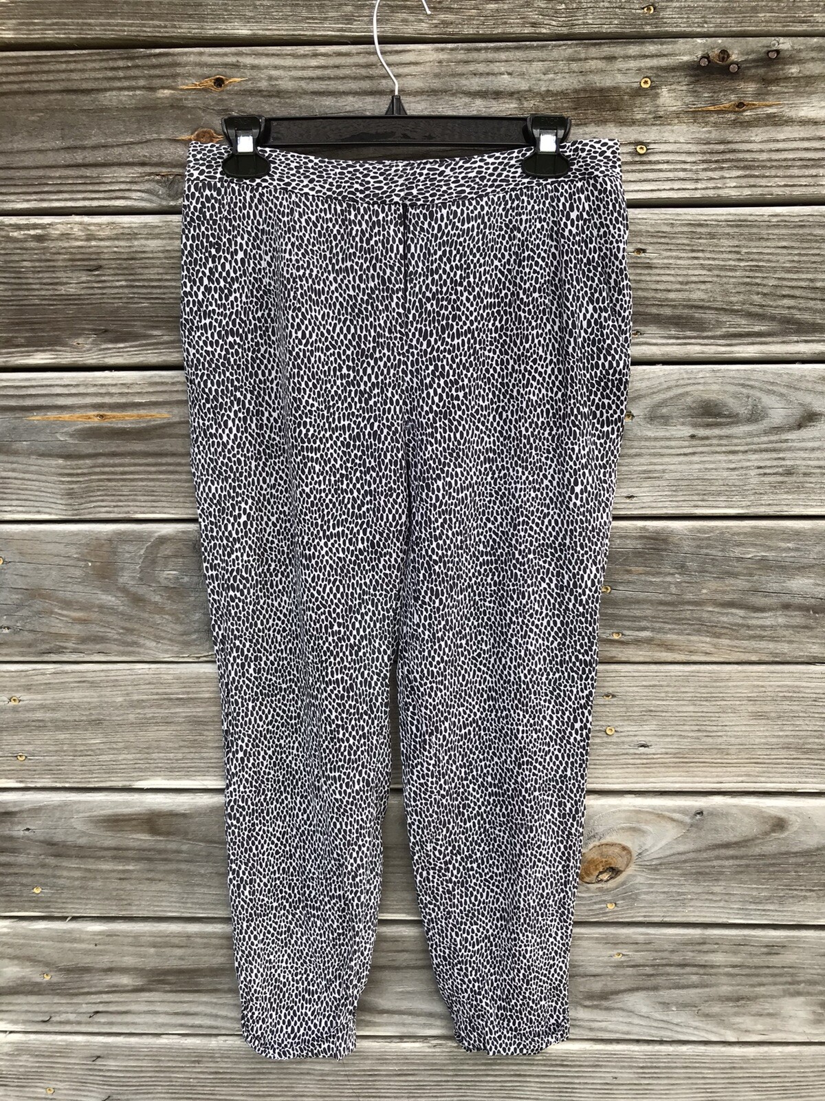 Theory Silk White and Black Animal Print Pants Women’… - Gem