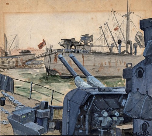 HMS Quantock At Bari Italy - 23rd August 1944 WW2 - Watercolour ...