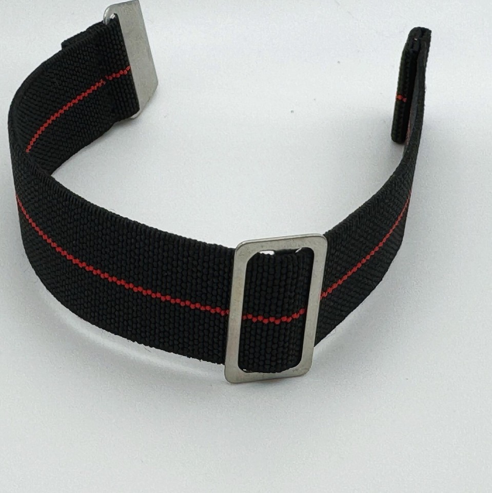 No-Pass Elastic Parachute Watch Strap Military MN Type 22mm Black With ...