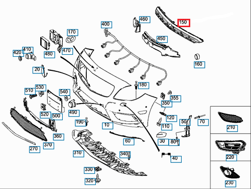 NEW GENUINE MERCEDES-BENZ CLA COUPE C117 FRONT BUMPER BRACKET ...