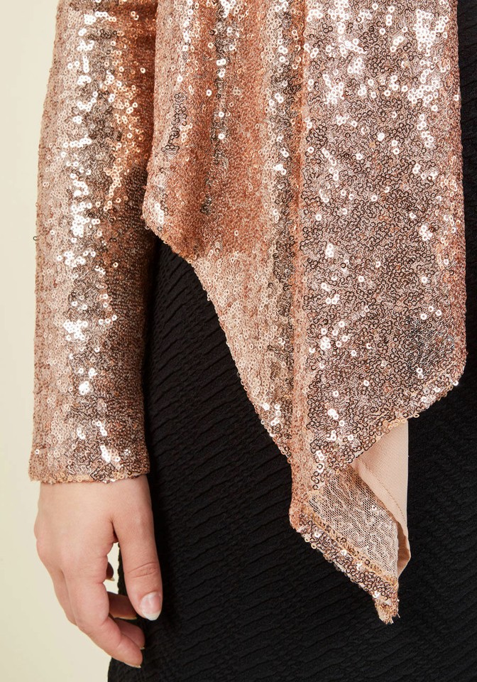 NWT Modcloth "Glam of Action Jacket in Rose", Sequin Jacket, Size S ...