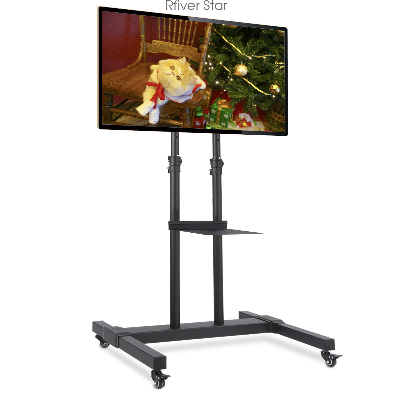 Modern Mobile Rolling TV Cart for 80 inch Flat Screen/Curved TVs up to ...