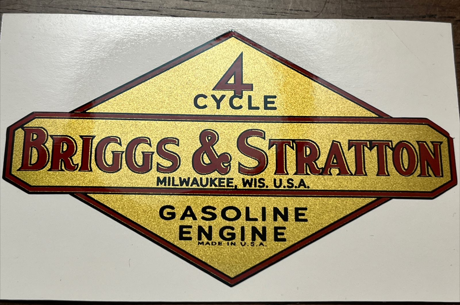 Briggs & Stratton old repro 1946-47 No Patent No. First Gasoline Engine ...
