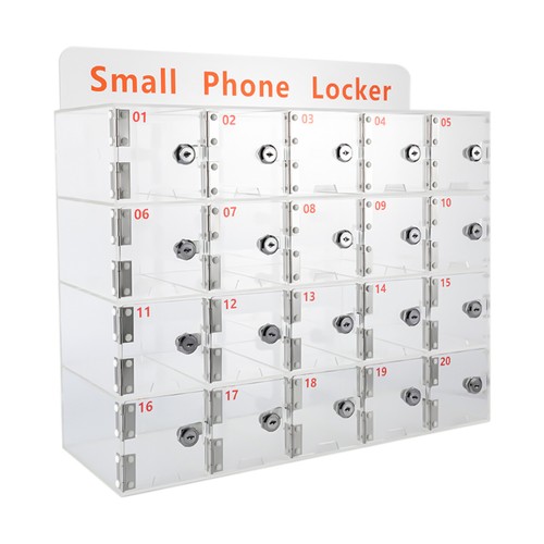 Acrylic Cell Phone Locker Box Storage Cabinet Pocket w/Keys 20 Slots ...