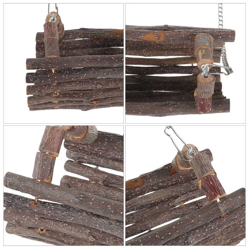 Wooden Hamster Hammock Toy Dwarf Hamster Rat Hanging Swing Small Cage ...