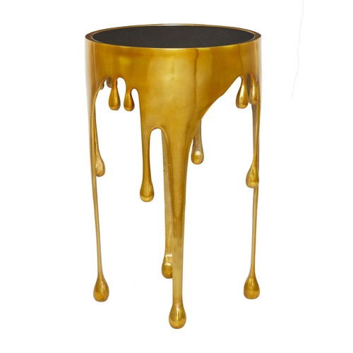 Urban Designs Melting Metal 25-Inch Metallic Drip Design Accent Table ...