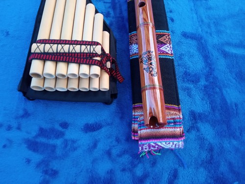 Pofessional Quena flute wood & bamboo pan flute pipes tuned G major 440 ...