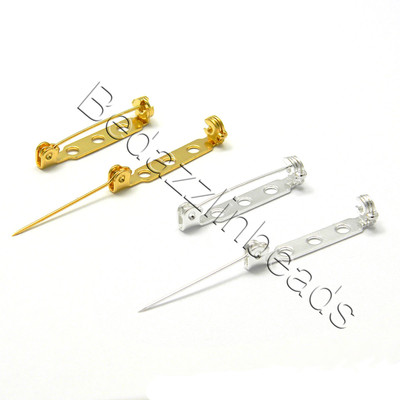 100 Plain Locking 1 inch Long Bar Brooch Pin Craft Findings With Holes ...