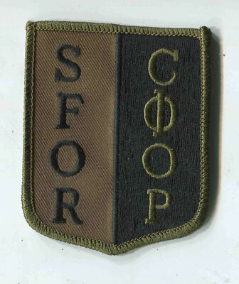 SFOR: Armabzeichen: Patch in schwarz auf oliv | eBay.de
