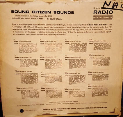 Unknown Artist - Sound Citizen Sounds LP NAB (2) SCS-1 Very Good (VG ...