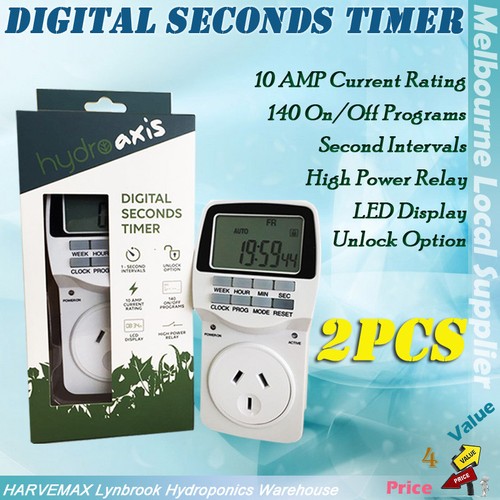 2Pcs Digital Seconds Timer Hydroponic Heavy Duty Timer Interval Build in battery | eBay Australia