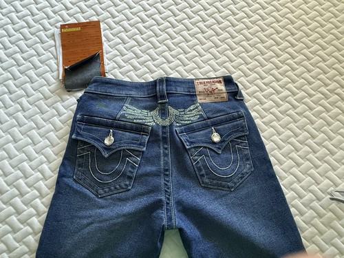 TRUE RELIGION Becca Crystal Wing Womens Bootcut Flap Jeans sz 27 Indigo ...