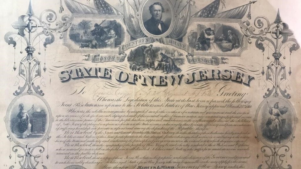 1863 Civil War Military Service Document NJ | eBay