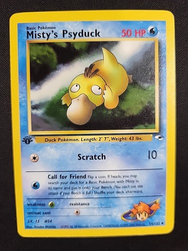 Pokémon 1st Edition Misty’s Psyduck 54/132 - Gym Heroes - VLP | eBay