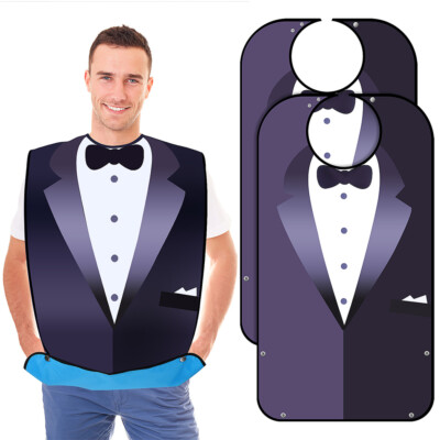 2 Pcs Adult Bib Man Miss Suit Protector Dining Clothing Protectors ...