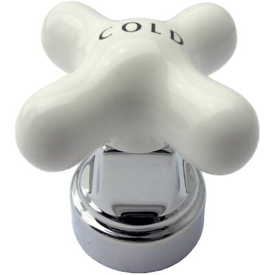 LASCO 01-7002 Fit All Replacement Porcelain Cold Cross Handle, Small ...