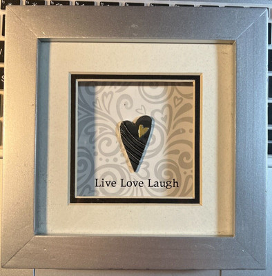 Live, Love, Laugh - 6 x 6 Framed shadowbox W/Two Hearts | eBay