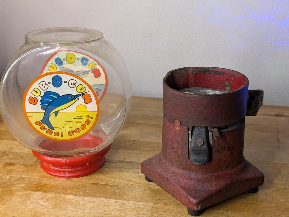 RARE VINTAGE VENDEX #520 FISH BOWL GUM BALL MACHINE(BUB-O-GUM) ONE CENT ...